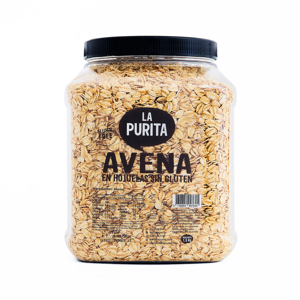 Avena en Hojuelas Sin Gluten (1.5kg) | Snacks Saludables | La Purita
