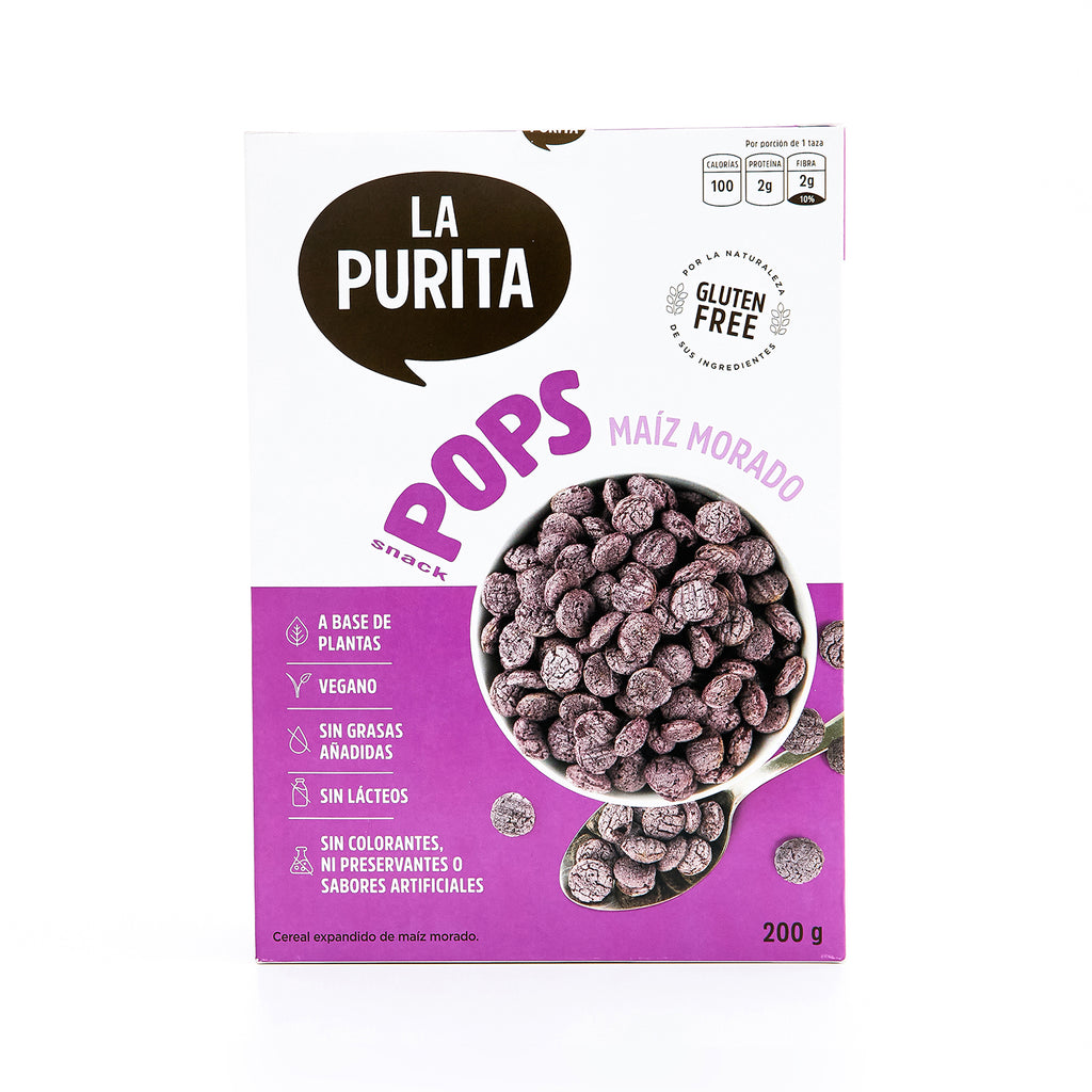 Cereal POPS Maíz Morado (200g) | Snacks Saludables | La Purita