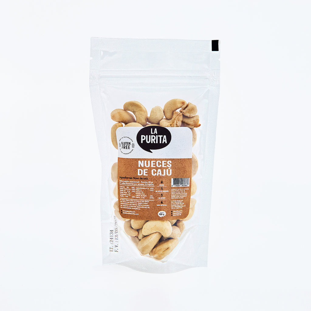 Nueces de cajú (100g) | Snacks Saludables | La Purita
